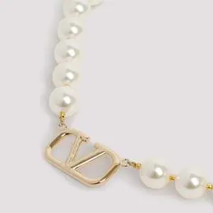 Valentino Garavani Pearl Vlogo Necklace