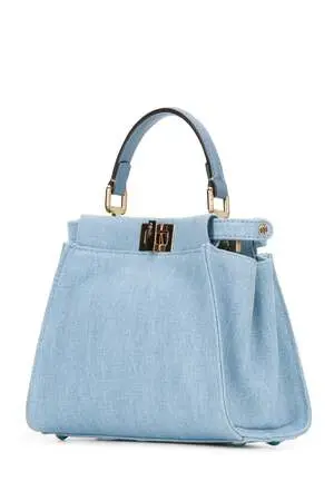 Fendi Peekaboo Mini Denim Baguette