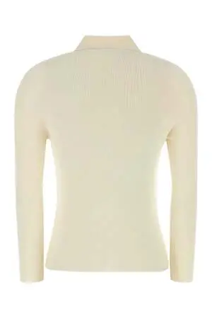 Fendi Cream Stretch Wool Blend Shirt