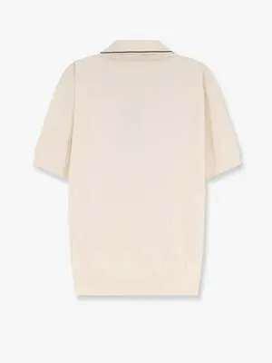 Fendi Cotton And Silk Polo Shirt With Ff Embroidery