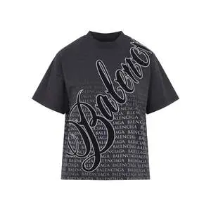 Balenciaga Medium Fit All-over Logo Print T-shirt