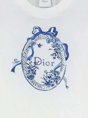 Dior Dioriviera Cotton T-shirt With Toile De Jouy Floral Garden Print - Multicolor