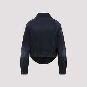 Balenciaga Curved Waistband Denim Trucker Jacket