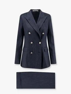 Tagliatore Parigi Melange Linen And Viscose Suit - Multicolor