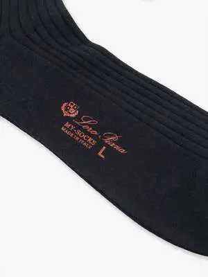 Loro Piana Ribbed Wool, Cashmere And Silk Socks
