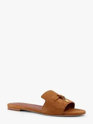 Loro Piana Summer Charms Flat Suede Sandals - Multicolor