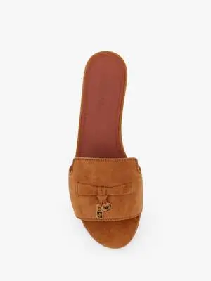 Loro Piana Summer Charms Flat Suede Sandals - Multicolor