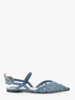 Fendi Colibrã¬ Lite Flat Mesh Slingback With Ff Embroidery - Multicolor