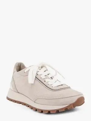 Brunello Cucinelli Suede Low-top Sneakers With Monili Embellishment