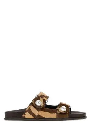 JIMMY CHOO JIMMY CHOO Printed Calf Hair Fayence Slippers Multicolor
