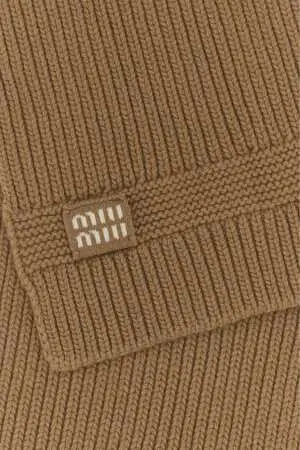 Miu Miu Camel Wool Blend Scarf