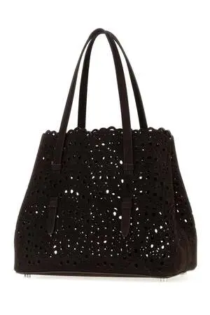 Alaïa Mina 25 Suede Handbag - Brown