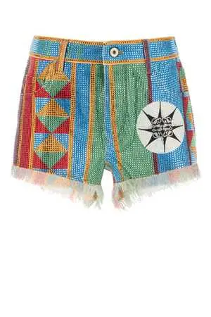 Loewe Embellished Denim Shorts - Multicolor