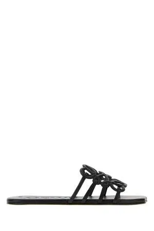 Loewe Anagram Petal Slippers - Black