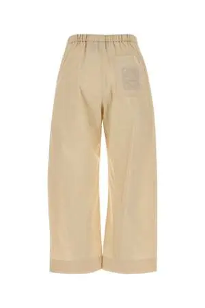 Loewe Beige Poplin Wide Leg Pants - Brown