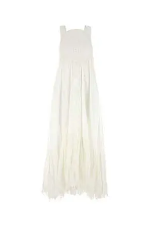 Loewe Cotton And Lace Dress - White