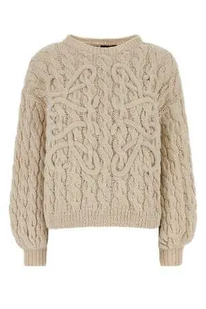 Loewe Sand Cotton Blend Oversize Sweater - Brown