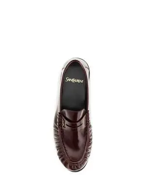 Saint Laurent Le Loafer Polished Leather Loafers - Multicolor