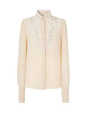 FENDI FENDI Silk Georgette Shirt With Lace Detail