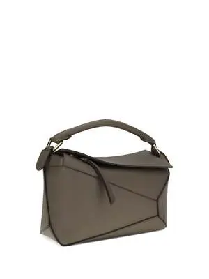 Loewe Puzzle Small Grained Leather Handbag - Gray