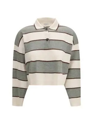 Brunello Cucinelli Striped Knit Polo Shirt - Multicolor