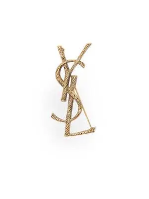 Saint Laurent Logo Brooch - Multicolor