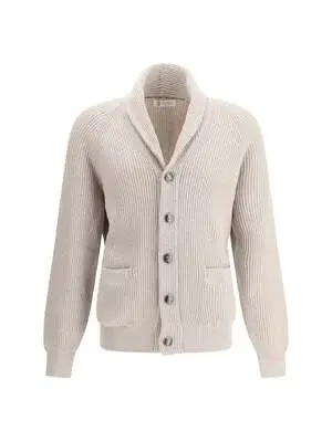 Brunello Cucinelli Ribbed Cardigan - Cream
