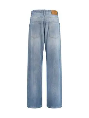 ERMANO SCERVINO Ermanno Scervino Baggy Jeans In Pure Cotton With Resca Pattern
