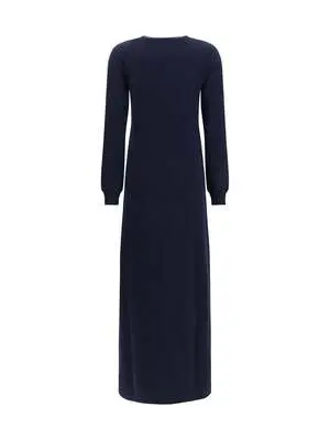 Malo Long Sleeve Cashmere Crewneck Maxi Dress