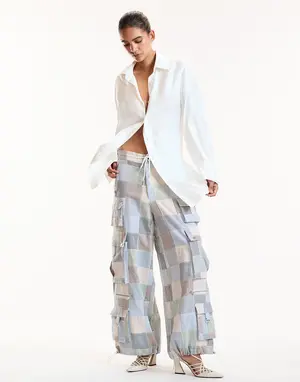 Cynthia Rowley Millie Patchwork Cargo Pants