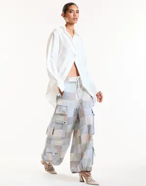 Cynthia Rowley Millie Patchwork Cargo Pants
