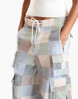 Cynthia Rowley Millie Patchwork Cargo Pants