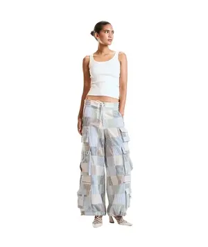 Cynthia Rowley Millie Patchwork Cargo Pants - Madras