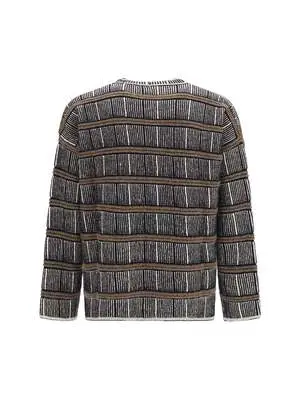 Giorgio Armani Oversized Ribbed Sweater In Silk And Virgin Wool Blend
