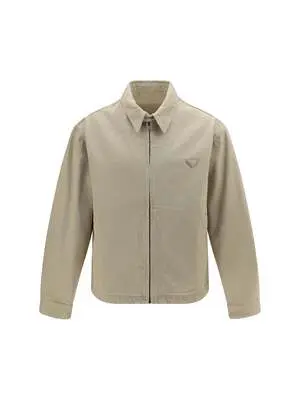 Prada Prada Denim Blouson Jacket Cream