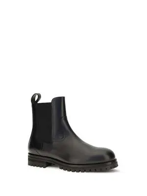 Loro Piana Kent Leather Ankle Boots