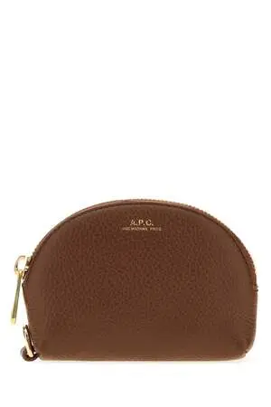 A.p.c. Leather Monnaie Card Holder - Brown