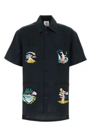 Casablanca Midnight Viscose Blend Shirt - Blue