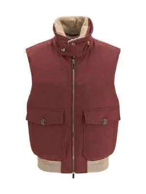 Brunello Cucinelli Wool Padded Vest - Multicolor
