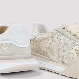 Dolce & Gabbana Floral Lace Paneled Sneakers - Multicolor