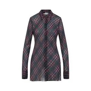 Dries Van Noten Calima Plaid Metallic Yarn Shirt