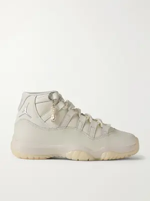 Nike Air Jordan 11 Retro Embellished Leather Sneakers - Neutrals