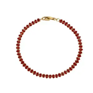 MICKEY'S GIRL Red Garnet Petite Tennis Bracelet