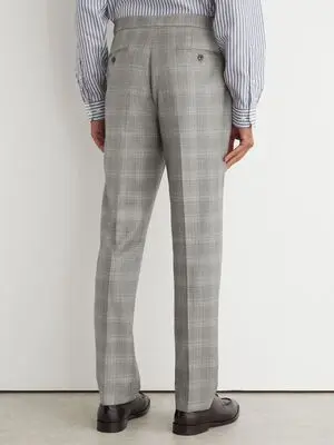 REISS Steal Wool Check Side-adjuster Suit Trousers