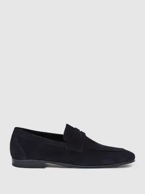 REISS Bray Suede Slip-on Loafers