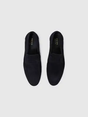REISS Bray Suede Slip-on Loafers