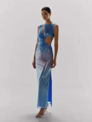 BAOBAB Vittoria Maxi Dress Metallic Ruched Cut-out - Colombina