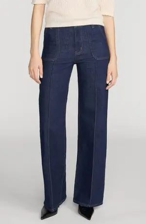 FRAME Le Pixie Slim Palazzo Pintuck Petite Wide Leg Jeans