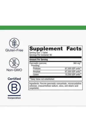 METAGENICS Comprehensive Pancreatic Enzyme Digestive Support Tablets120 Count