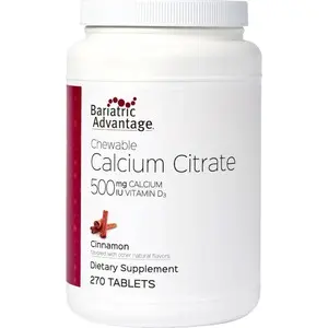 BARIATRIC ADVANTAGE Calcium Citrate Chewable 500mg With Vitamin D3 Cinnamon Flavor Supplement270 Count - None